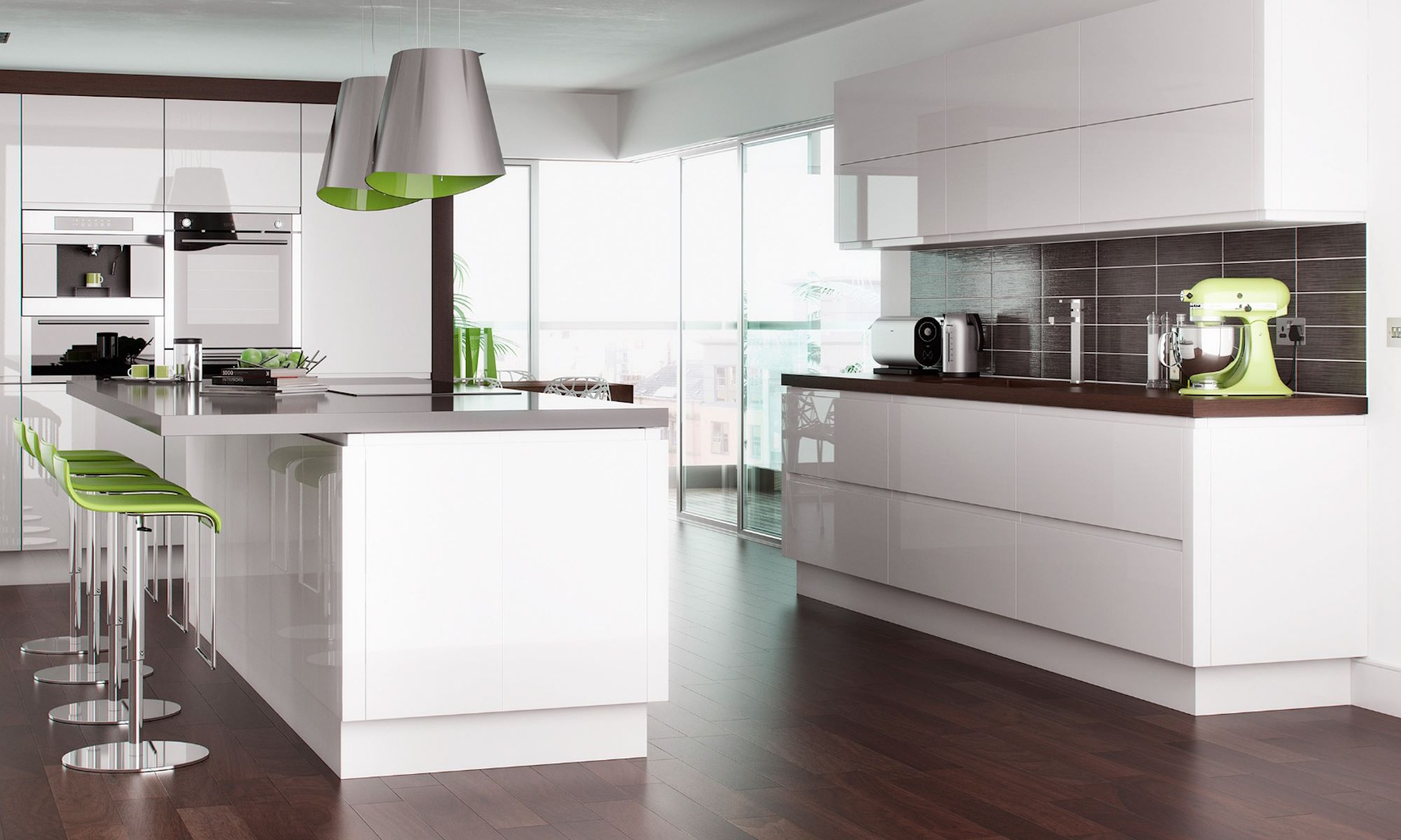 Lucente gloss handleless kitchens - Units Online